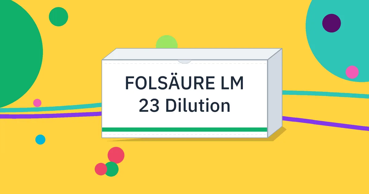 Symbolbild: Packung mit der Aufschrift FOLSÄURE LM 23 Dilution (PZN 12873242) – Verfügbarkeit und Bezug in Apotheken in Frankfurt am Main