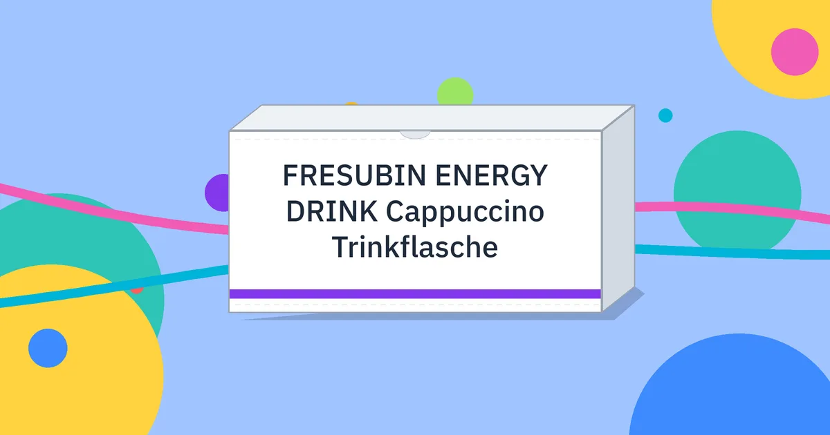 Symbolbild: Packung mit der Aufschrift FRESUBIN ENERGY DRINK Cappuccino Trinkflasche (PZN 19860248) – Verfügbarkeit und Bezug in Apotheken in Frankfurt am Main