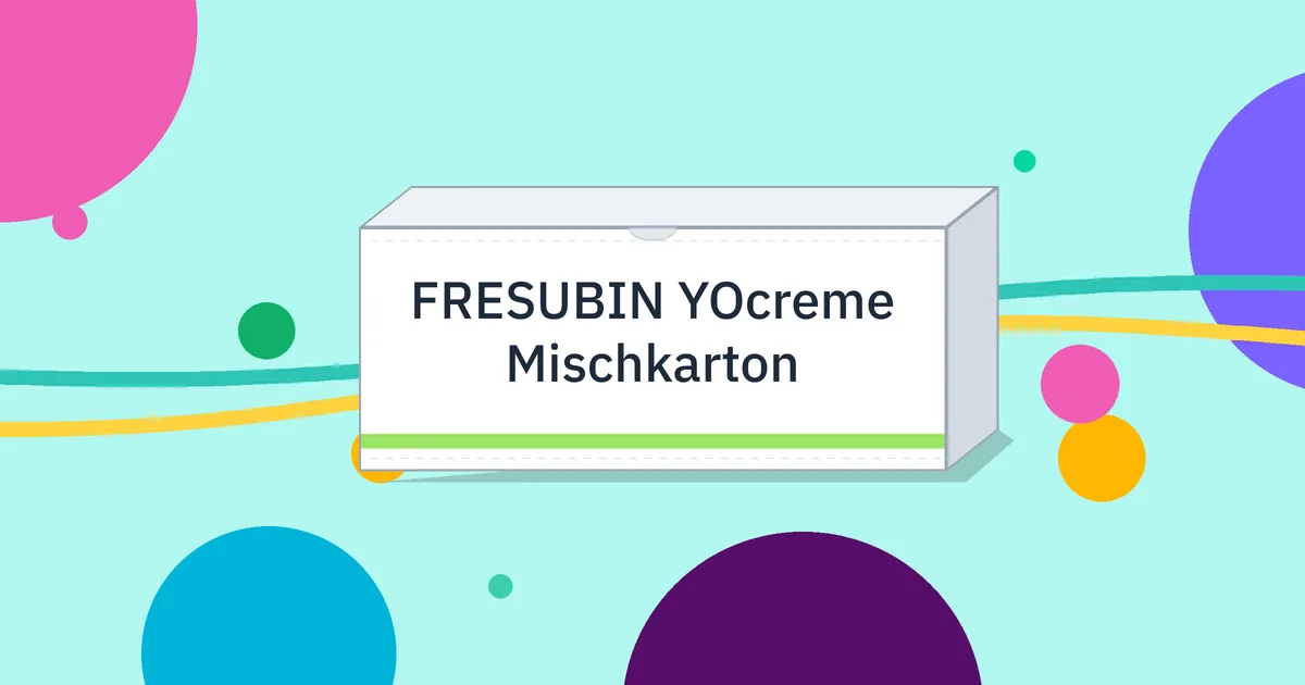 Symbolbild: Packung mit der Aufschrift FRESUBIN YOcreme Mischkarton (PZN 19372856) – Verfügbarkeit und Bezug in Apotheken in Frankfurt am Main