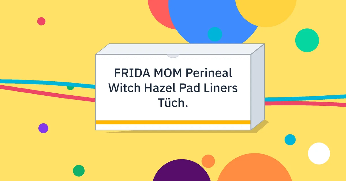 Symbolbild: Packung mit der Aufschrift FRIDA MOM Perineal Witch Hazel Pad Liners Tüch. (PZN 19140790) – Verfügbarkeit und Bezug in Apotheken in Frankfurt am Main