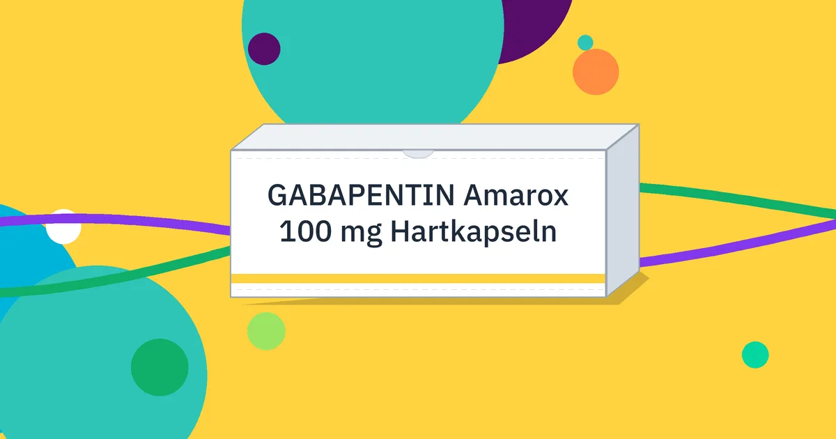 Symbolbild: Packung mit der Aufschrift GABAPENTIN Amarox 100 mg Hartkapseln (PZN 18181829) – Verfügbarkeit und Bezug in Apotheken in Frankfurt am Main