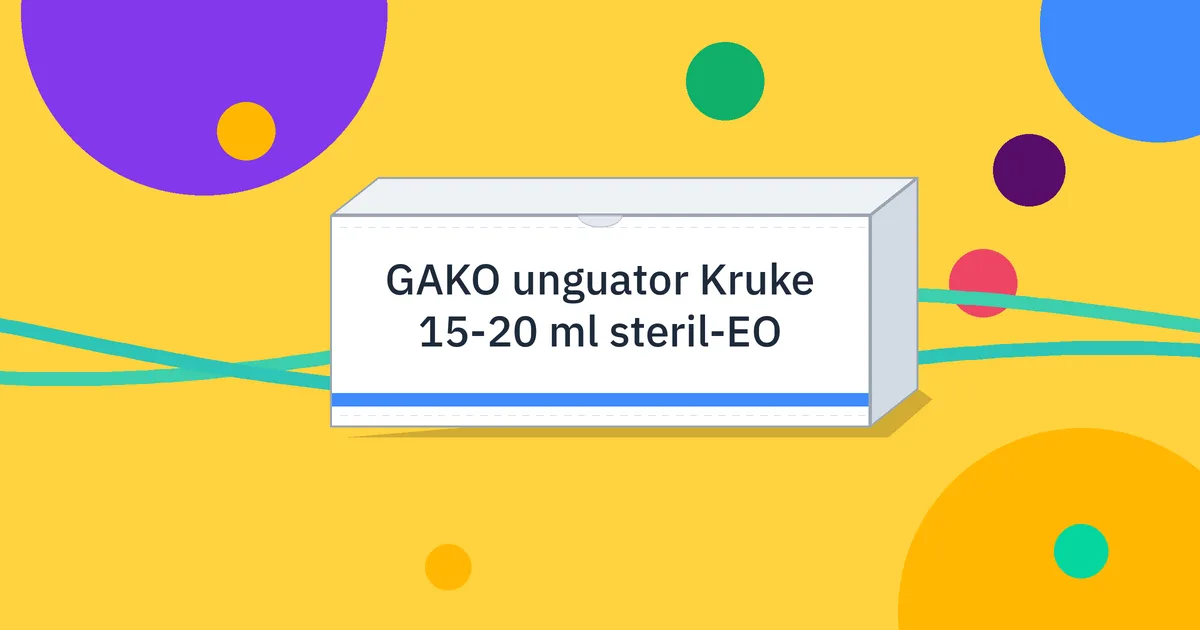Symbolbild: Packung mit der Aufschrift GAKO unguator Kruke 15-20 ml steril-EO (PZN 17419559) – Verfügbarkeit und Bezug in Apotheken in Frankfurt am Main