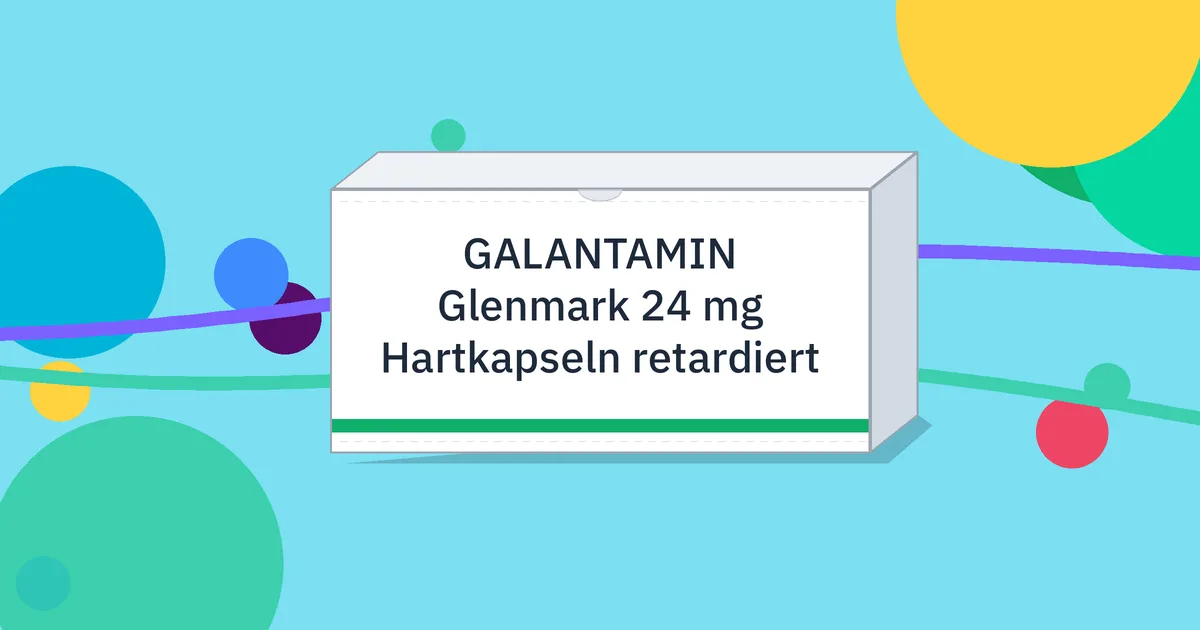 Symbolbild: Packung mit der Aufschrift GALANTAMIN Glenmark 24 mg Hartkapseln retardiert (PZN 14135488) – Verfügbarkeit und Bezug in Apotheken in Frankfurt am Main