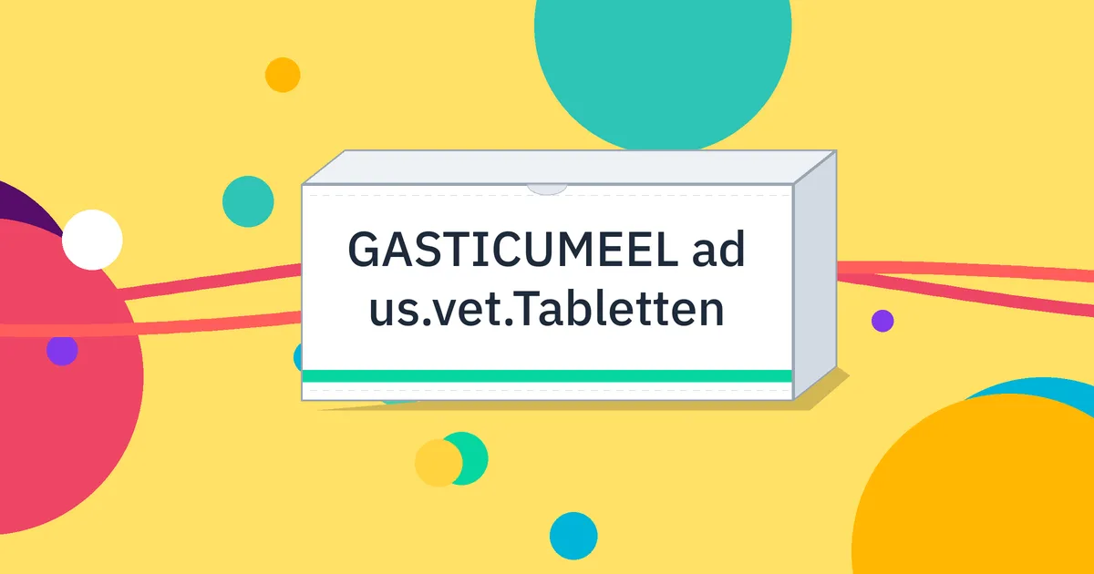 Symbolbild: Packung mit der Aufschrift GASTICUMEEL ad us.vet.Tabletten (PZN 19280953) – Verfügbarkeit und Bezug in Apotheken in Frankfurt am Main