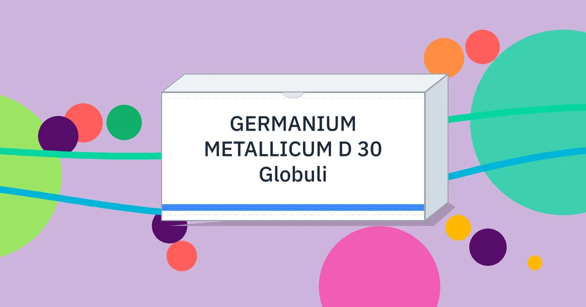 Symbolbild: Packung mit der Aufschrift GERMANIUM METALLICUM D 30 Globuli (PZN 19717189) – Verfügbarkeit und Bezug in Apotheken in Frankfurt am Main