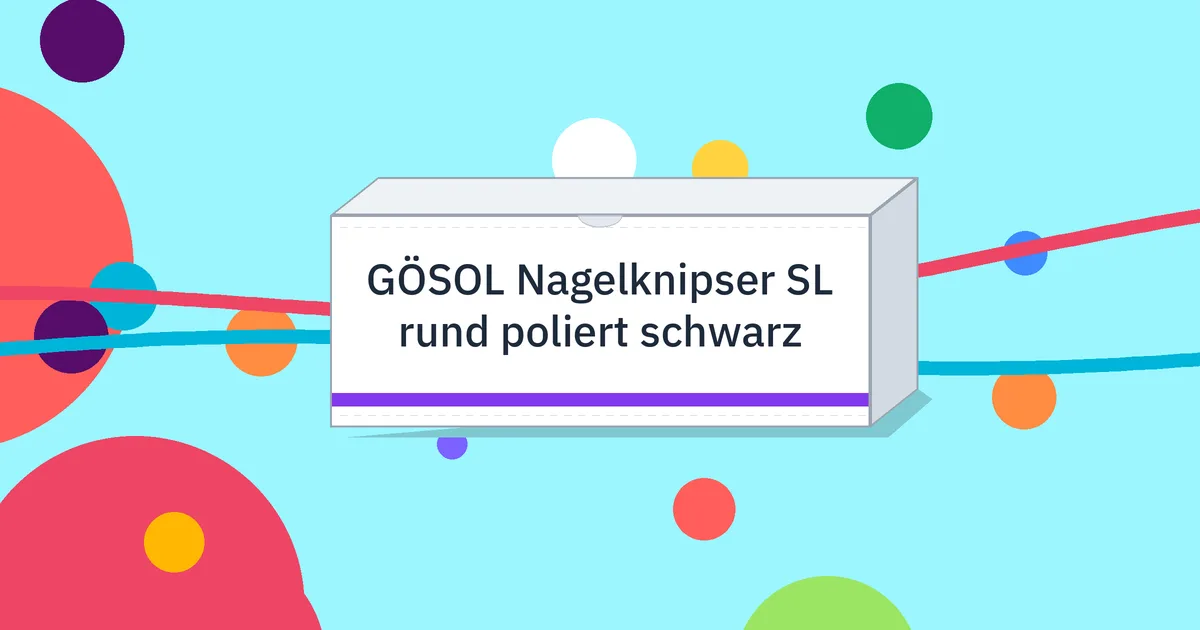 Symbolbild: Packung mit der Aufschrift GÖSOL Nagelknipser SL rund poliert schwarz (PZN 16774494) – Verfügbarkeit und Bezug in Apotheken in Frankfurt am Main