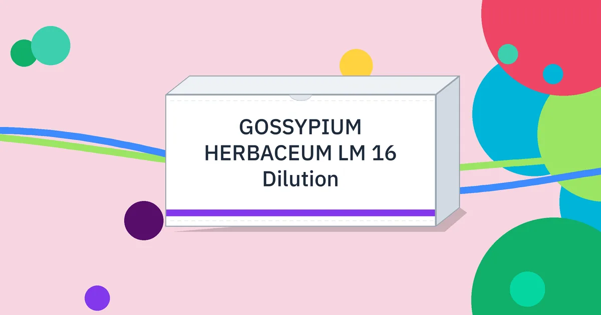Symbolbild: Packung mit der Aufschrift GOSSYPIUM HERBACEUM LM 16 Dilution (PZN 13545646) – Verfügbarkeit und Bezug in Apotheken in Frankfurt am Main