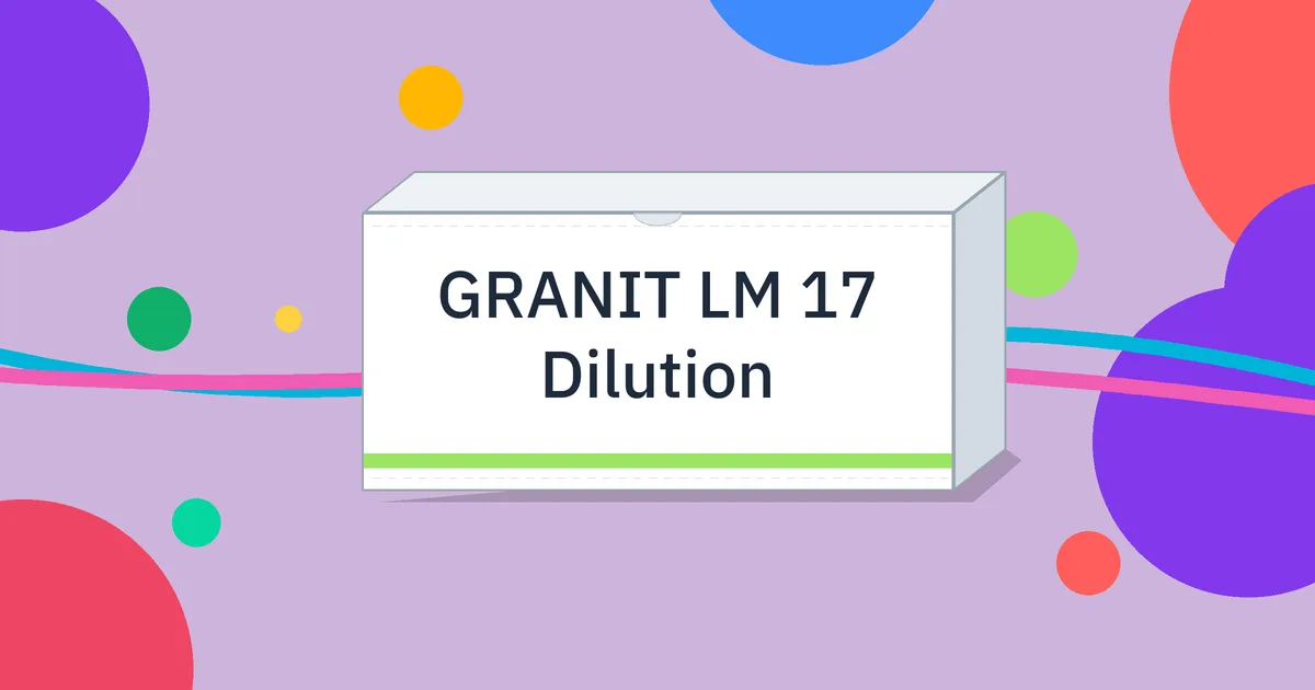 Symbolbild: Packung mit der Aufschrift GRANIT LM 17 Dilution (PZN 12881365) – Verfügbarkeit und Bezug in Apotheken in Frankfurt am Main
