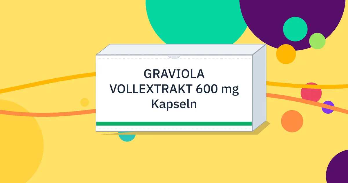 Symbolbild: Packung mit der Aufschrift GRAVIOLA VOLLEXTRAKT 600 mg Kapseln (PZN 10172363) – Verfügbarkeit und Bezug in Apotheken in Frankfurt am Main