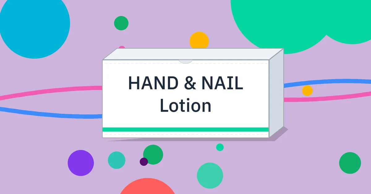 Symbolbild: Packung mit der Aufschrift HAND & NAIL Lotion (PZN 04636433) – Verfügbarkeit und Bezug in Apotheken in Frankfurt am Main