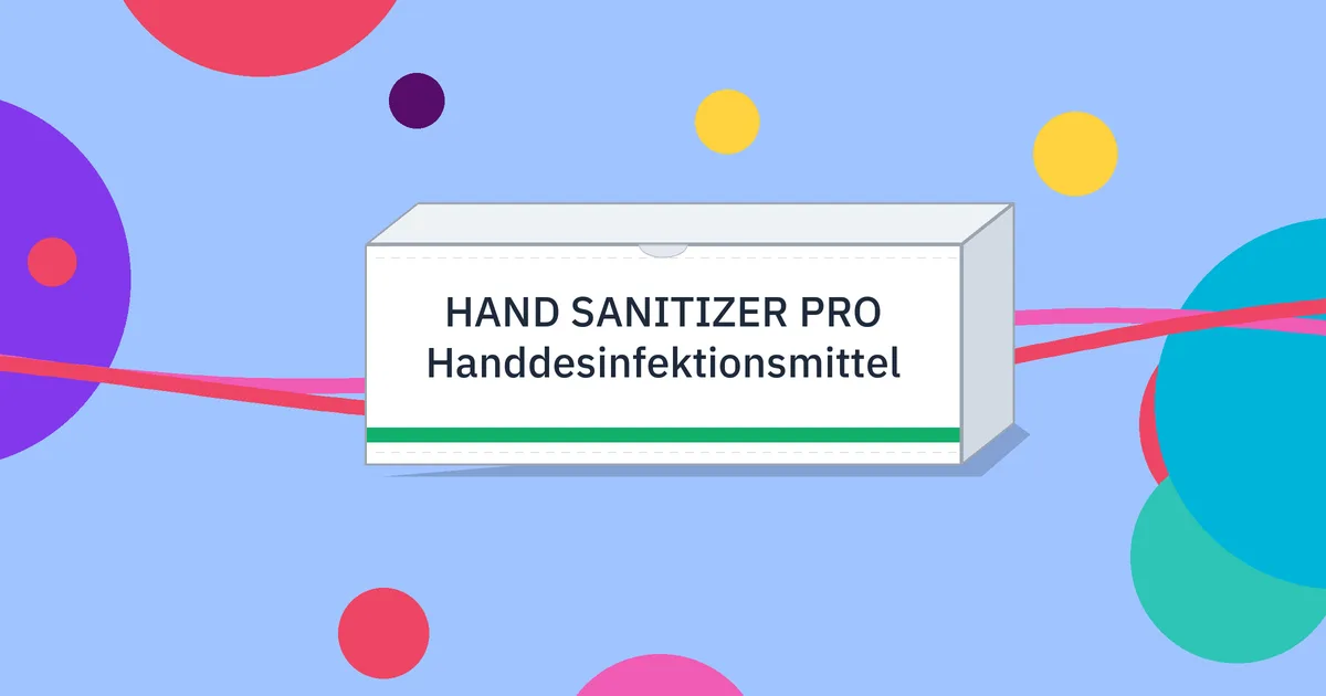 Symbolbild: Packung mit der Aufschrift HAND SANITIZER PRO Handdesinfektionsmittel (PZN 16740644) – Verfügbarkeit und Bezug in Apotheken in Frankfurt am Main