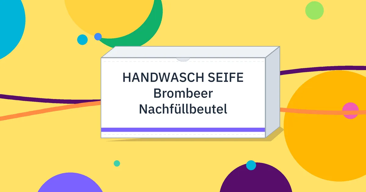 Symbolbild: Packung mit der Aufschrift HANDWASCH SEIFE Brombeer Nachfüllbeutel (PZN 17945331) – Verfügbarkeit und Bezug in Apotheken in Frankfurt am Main