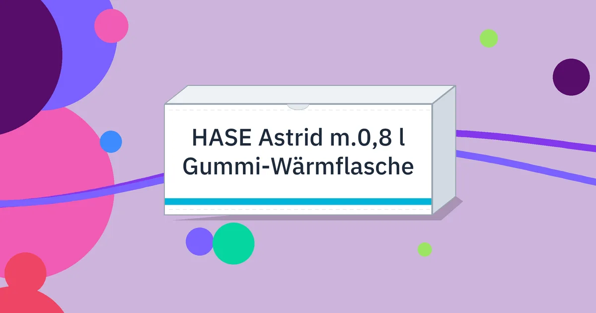 Symbolbild: Packung mit der Aufschrift HASE Astrid m.0,8 l Gummi-Wärmflasche (PZN 17537649) – Verfügbarkeit und Bezug in Apotheken in Frankfurt am Main