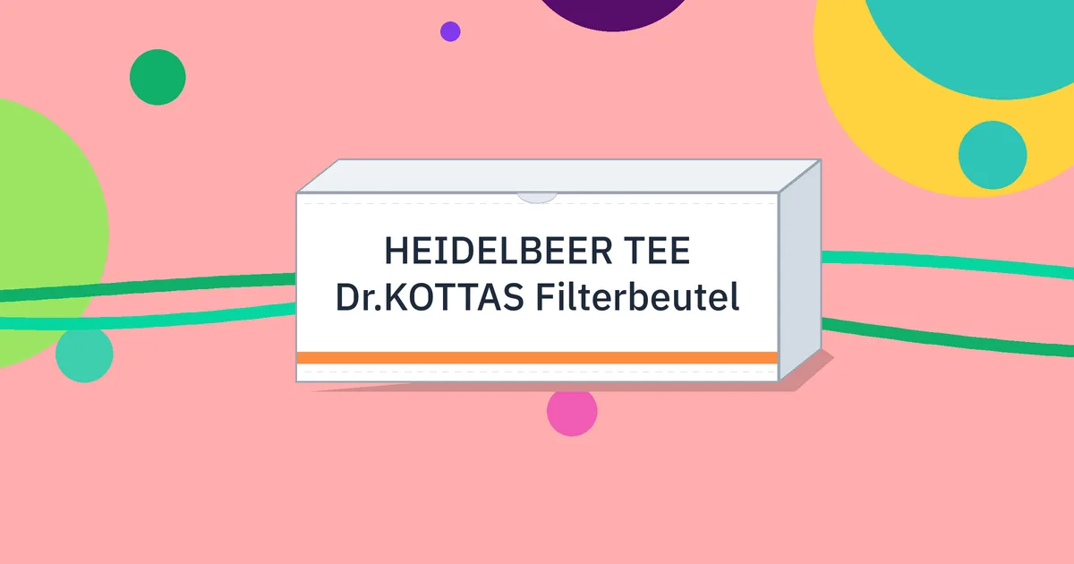 Symbolbild: Packung mit der Aufschrift HEIDELBEER TEE Dr.KOTTAS Filterbeutel (PZN 10030605) – Verfügbarkeit und Bezug in Apotheken in Frankfurt am Main
