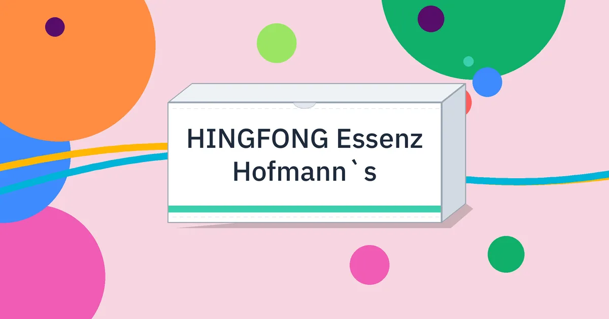 Symbolbild: Packung mit der Aufschrift HINGFONG Essenz Hofmann`s (PZN 06608530) – Verfügbarkeit und Bezug in Apotheken in Frankfurt am Main