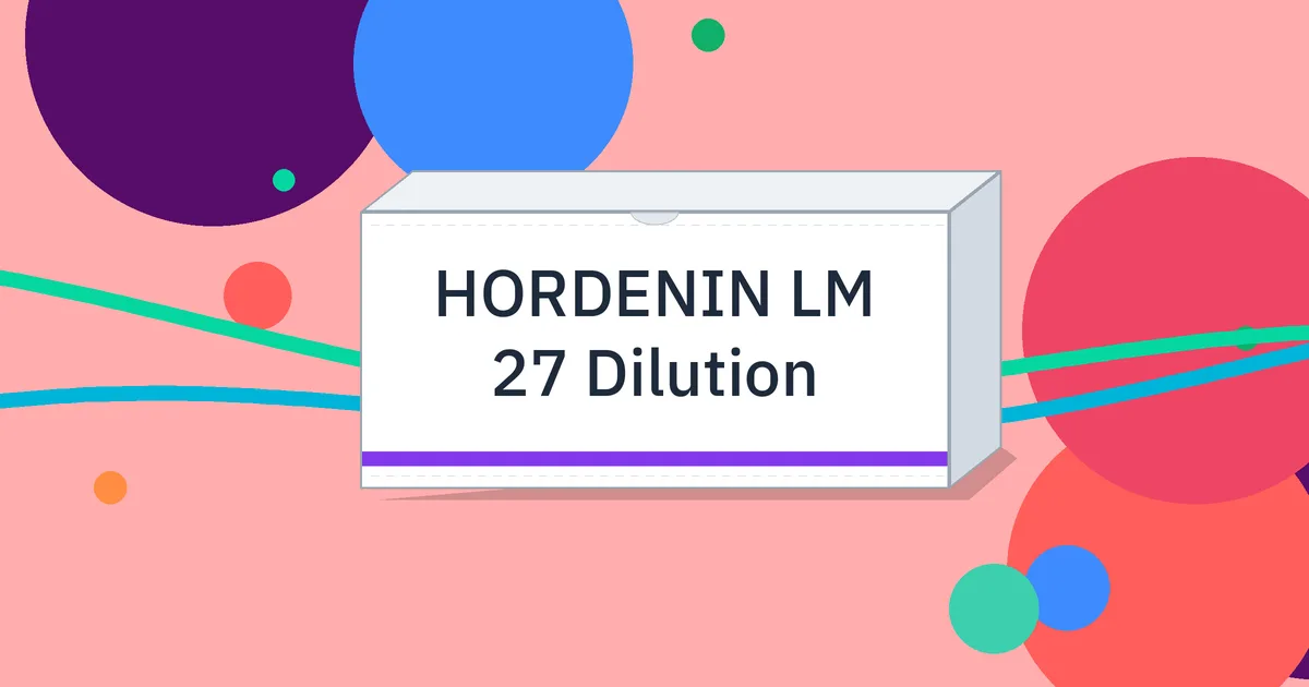 Symbolbild: Packung mit der Aufschrift HORDENIN LM 27 Dilution (PZN 13555538) – Verfügbarkeit und Bezug in Apotheken in Frankfurt am Main