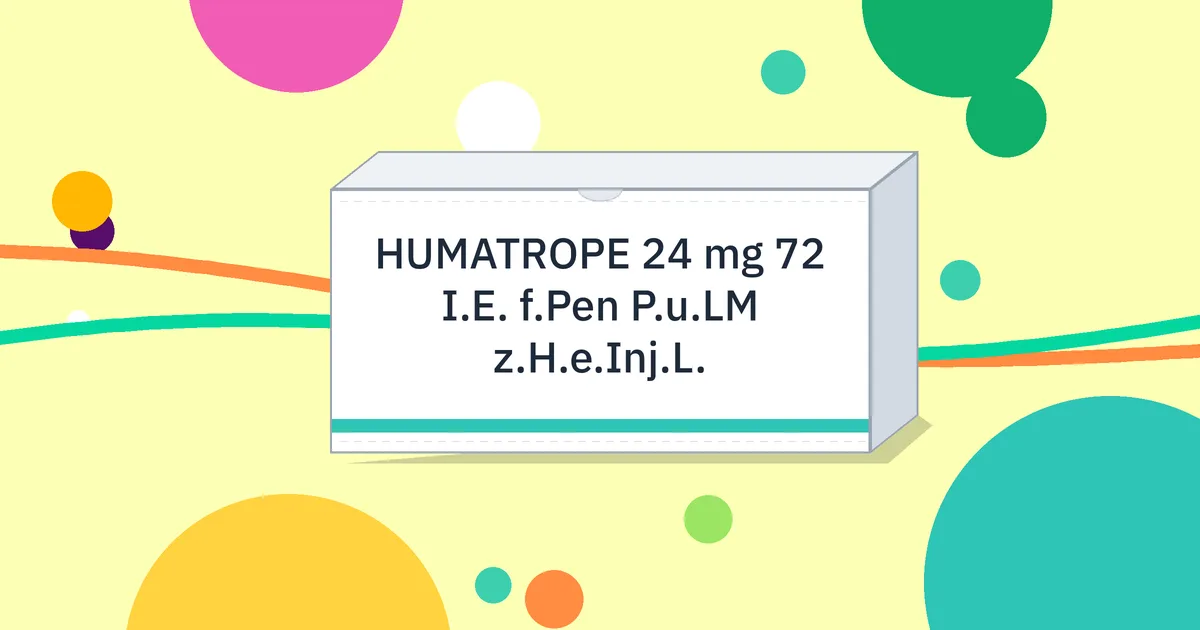 Symbolbild: Packung mit der Aufschrift HUMATROPE 24 mg 72 I.E. f.Pen P.u.LM z.H.e.Inj.L. (PZN 08756921) – Verfügbarkeit und Bezug in Apotheken in Frankfurt am Main