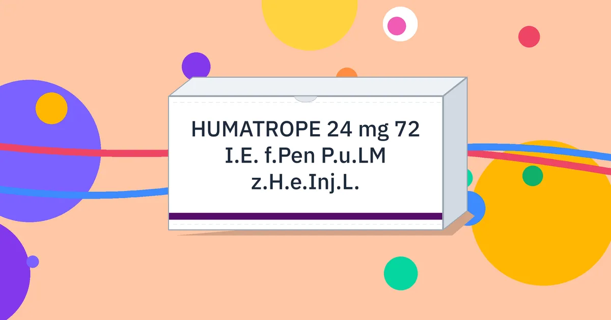 Symbolbild: Packung mit der Aufschrift HUMATROPE 24 mg 72 I.E. f.Pen P.u.LM z.H.e.Inj.L. (PZN 17635323) – Verfügbarkeit und Bezug in Apotheken in Frankfurt am Main