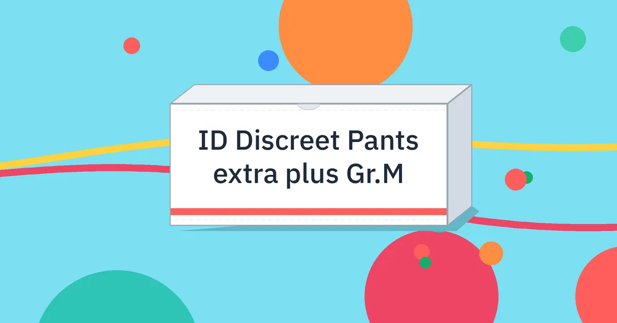 Symbolbild: Packung mit der Aufschrift ID Discreet Pants extra plus Gr.M (PZN 19834989) – Verfügbarkeit und Bezug in Apotheken in Frankfurt am Main