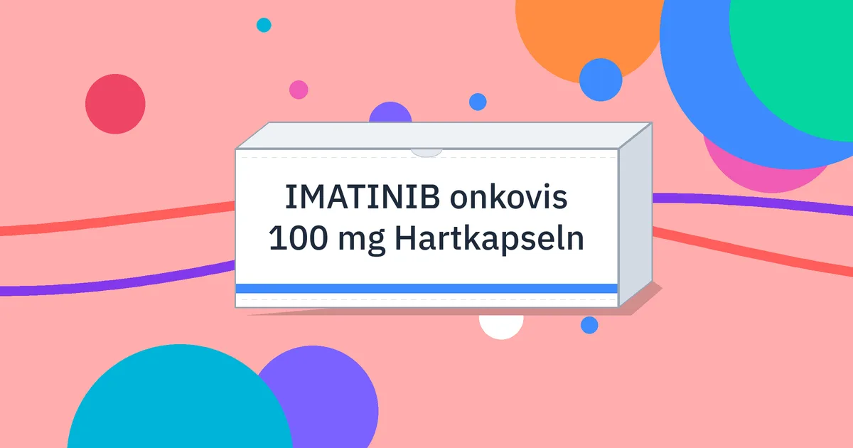 Symbolbild: Packung mit der Aufschrift IMATINIB onkovis 100 mg Hartkapseln (PZN 19275917) – Verfügbarkeit und Bezug in Apotheken in Frankfurt am Main