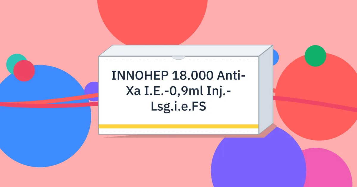 Symbolbild: Packung mit der Aufschrift INNOHEP 18.000 Anti-Xa I.E.-0,9ml Inj.-Lsg.i.e.FS (PZN 19281935) – Verfügbarkeit und Bezug in Apotheken in Frankfurt am Main