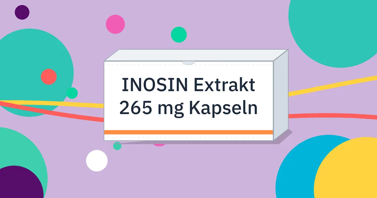 Symbolbild: Packung mit der Aufschrift INOSIN Extrakt 265 mg Kapseln (PZN 18217220) – Verfügbarkeit und Bezug in Apotheken in Frankfurt am Main