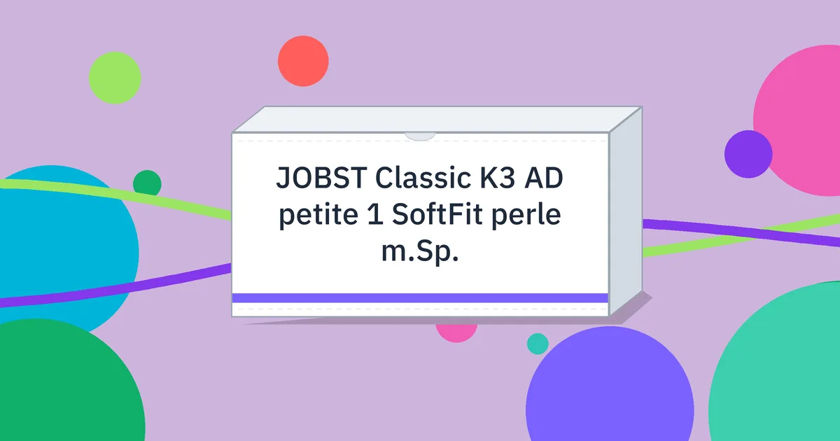 Symbolbild: Packung mit der Aufschrift JOBST Classic K3 AD petite 1 SoftFit perle m.Sp. (PZN 14223270) – Verfügbarkeit und Bezug in Apotheken in Frankfurt am Main