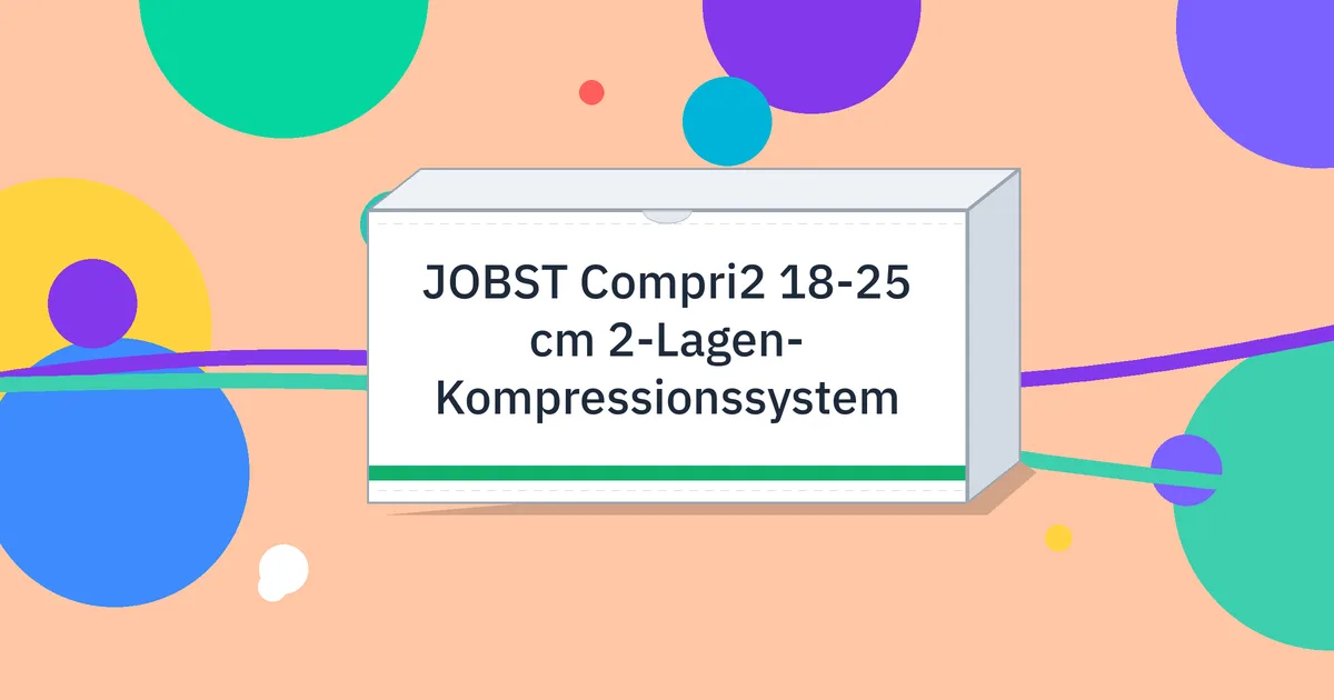 Symbolbild: Packung mit der Aufschrift JOBST Compri2 18-25 cm 2-Lagen-Kompressionssystem (PZN 13351528) – Verfügbarkeit und Bezug in Apotheken in Frankfurt am Main