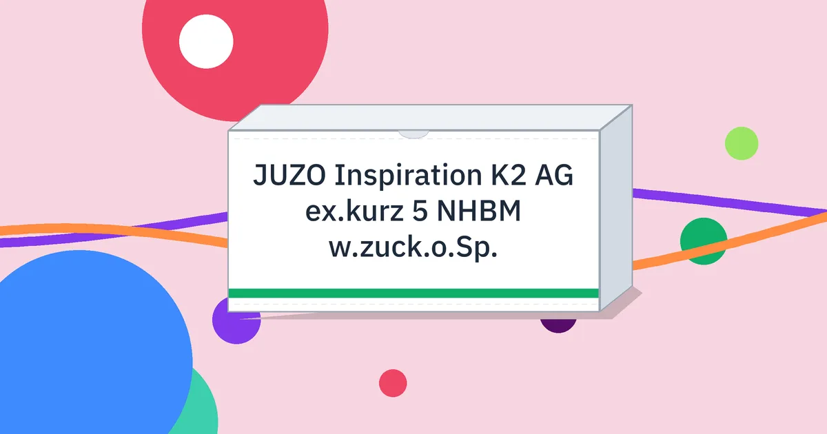 Symbolbild: Packung mit der Aufschrift JUZO Inspiration K2 AG ex.kurz 5 NHBM w.zuck.o.Sp. (PZN 14964888) – Verfügbarkeit und Bezug in Apotheken in Frankfurt am Main