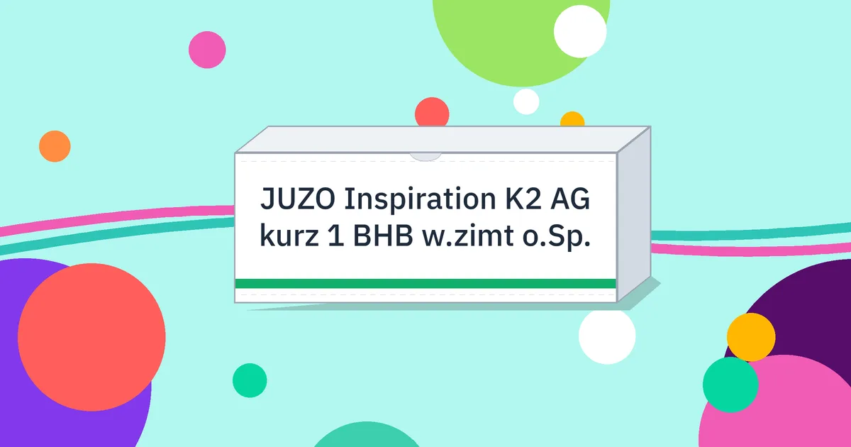 Symbolbild: Packung mit der Aufschrift JUZO Inspiration K2 AG kurz 1 BHB w.zimt o.Sp. (PZN 14850506) – Verfügbarkeit und Bezug in Apotheken in Frankfurt am Main