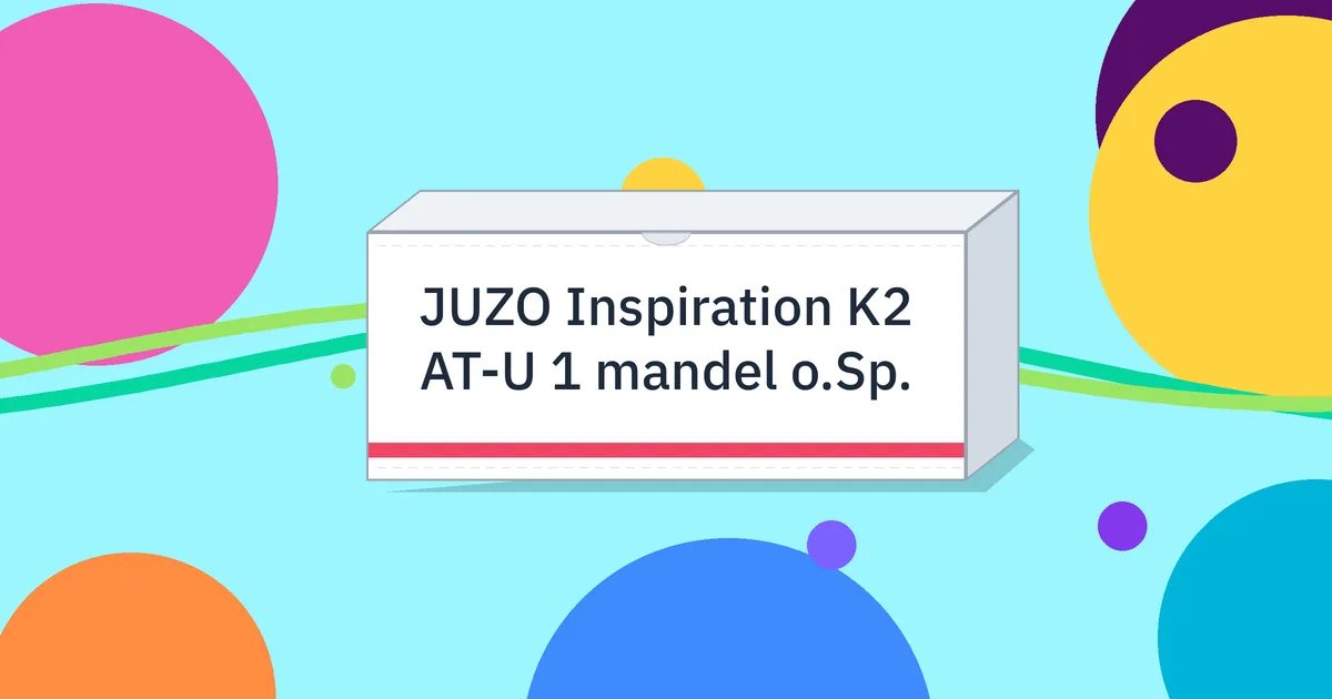 Symbolbild: Packung mit der Aufschrift JUZO Inspiration K2 AT-U 1 mandel o.Sp. (PZN 14927309) – Verfügbarkeit und Bezug in Apotheken in Frankfurt am Main