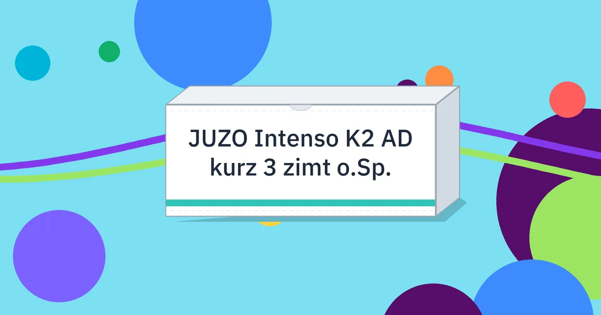 Symbolbild: Packung mit der Aufschrift JUZO Intenso K2 AD kurz 3 zimt o.Sp. (PZN 18617965) – Verfügbarkeit und Bezug in Apotheken in Frankfurt am Main