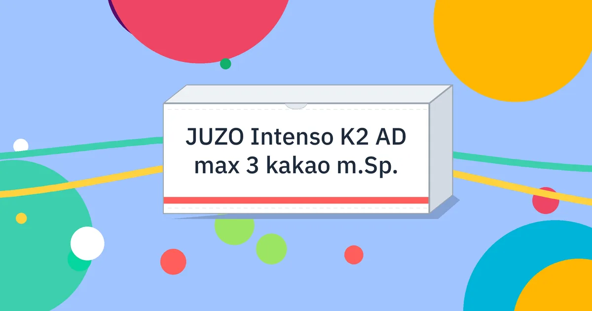 Symbolbild: Packung mit der Aufschrift JUZO Intenso K2 AD max 3 kakao m.Sp. (PZN 18609492) – Verfügbarkeit und Bezug in Apotheken in Frankfurt am Main