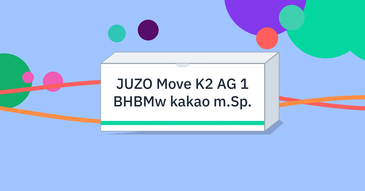 Symbolbild: Packung mit der Aufschrift JUZO Move K2 AG 1 BHBMw kakao m.Sp. (PZN 18556548) – Verfügbarkeit und Bezug in Apotheken in Frankfurt am Main