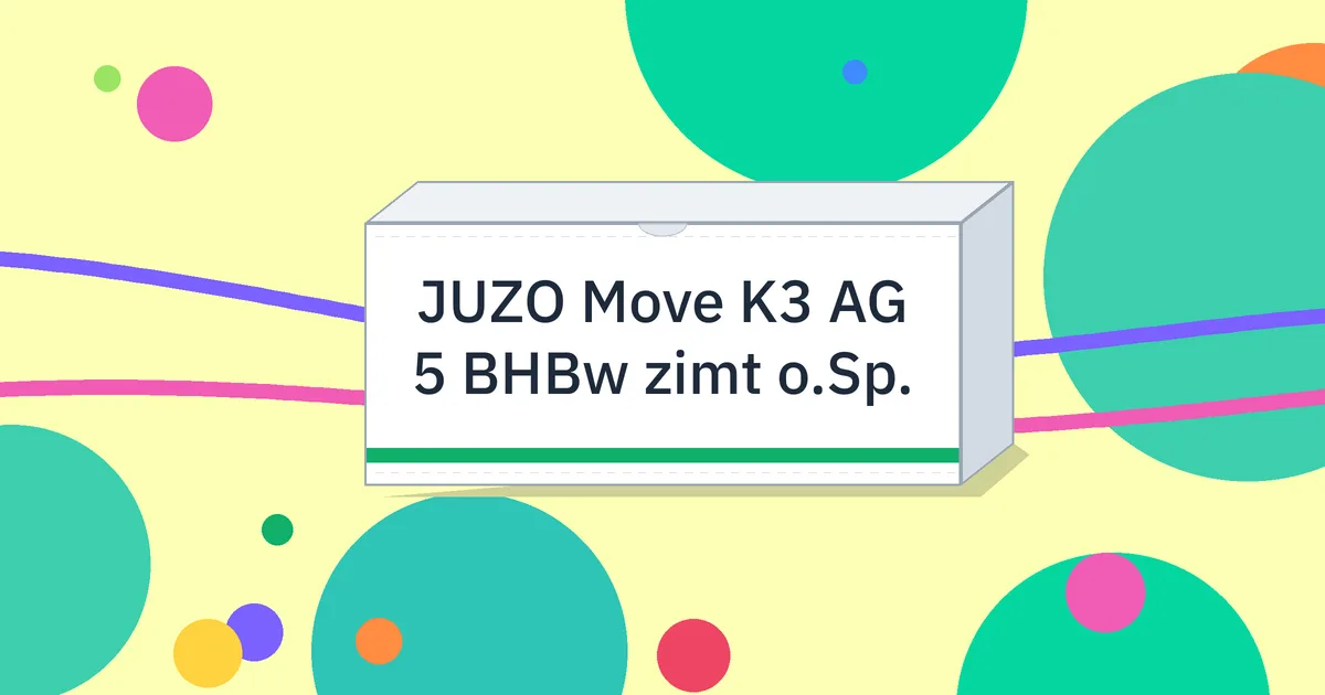 Symbolbild: Packung mit der Aufschrift JUZO Move K3 AG 5 BHBw zimt o.Sp. (PZN 18577852) – Verfügbarkeit und Bezug in Apotheken in Frankfurt am Main
