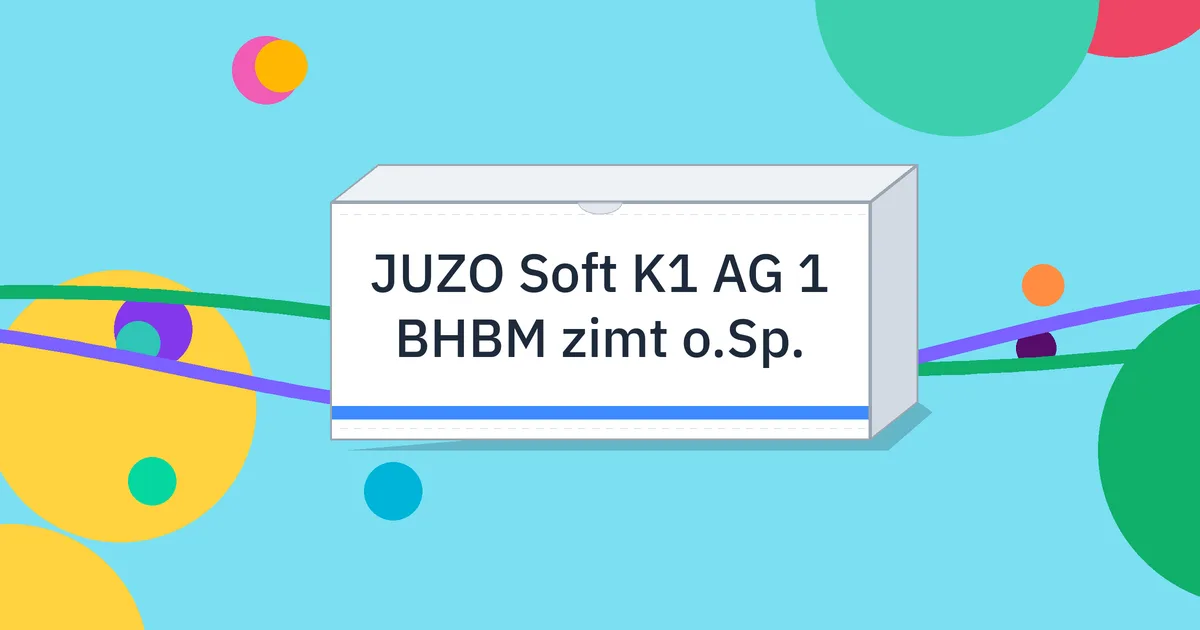 Symbolbild: Packung mit der Aufschrift JUZO Soft K1 AG 1 BHBM zimt o.Sp. (PZN 14856868) – Verfügbarkeit und Bezug in Apotheken in Frankfurt am Main