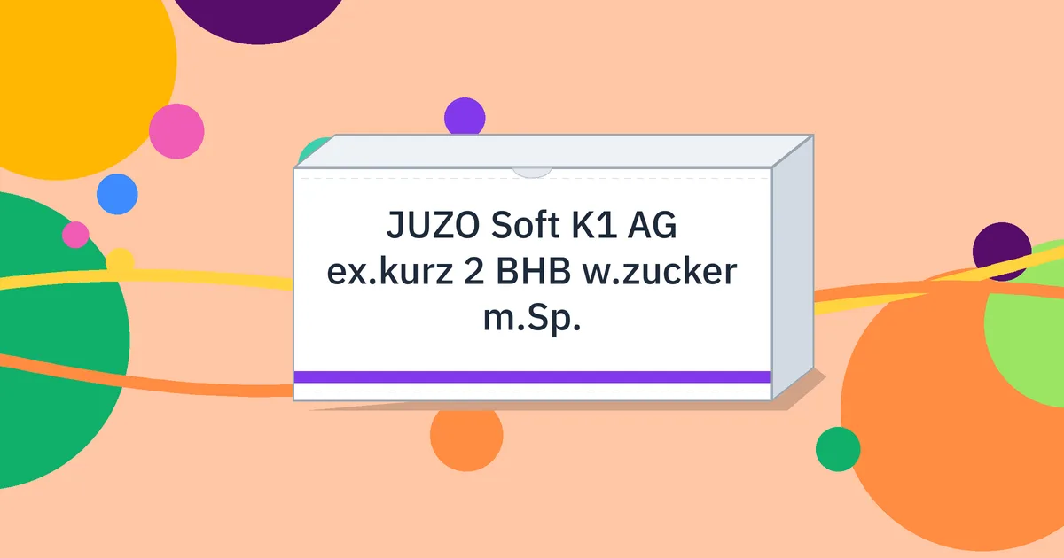 Symbolbild: Packung mit der Aufschrift JUZO Soft K1 AG ex.kurz 2 BHB w.zucker m.Sp. (PZN 14839166) – Verfügbarkeit und Bezug in Apotheken in Frankfurt am Main