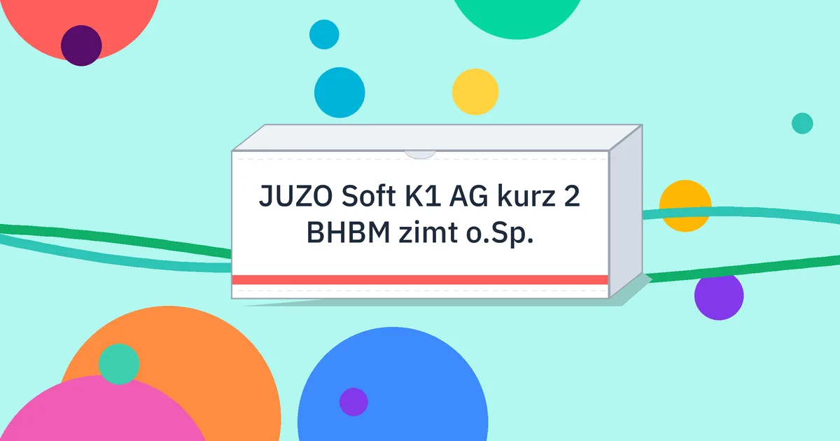 Symbolbild: Packung mit der Aufschrift JUZO Soft K1 AG kurz 2 BHBM zimt o.Sp. (PZN 14857514) – Verfügbarkeit und Bezug in Apotheken in Frankfurt am Main