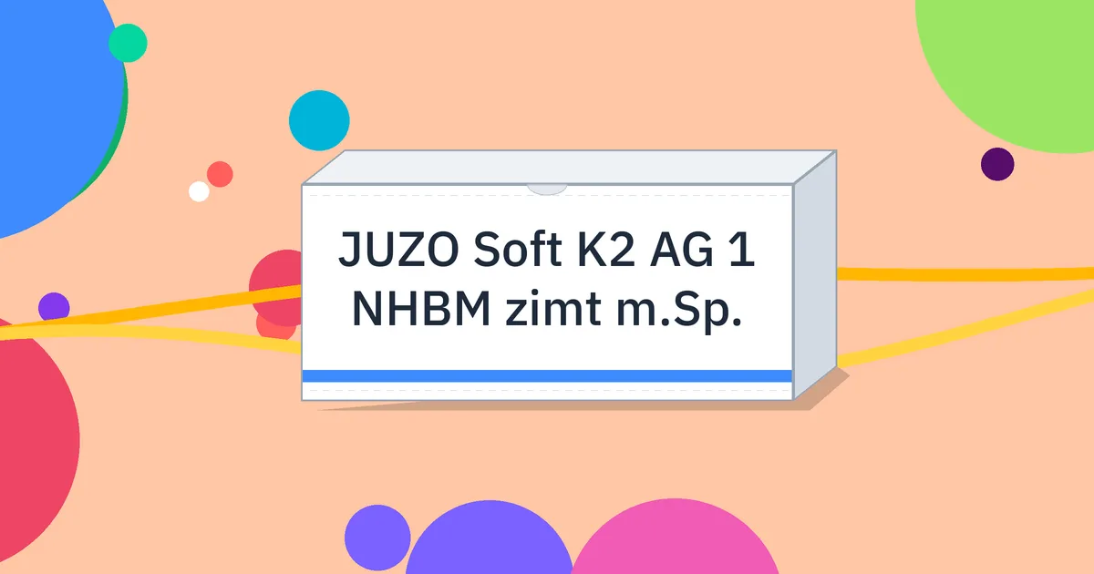 Symbolbild: Packung mit der Aufschrift JUZO Soft K2 AG 1 NHBM zimt m.Sp. (PZN 15018307) – Verfügbarkeit und Bezug in Apotheken in Frankfurt am Main