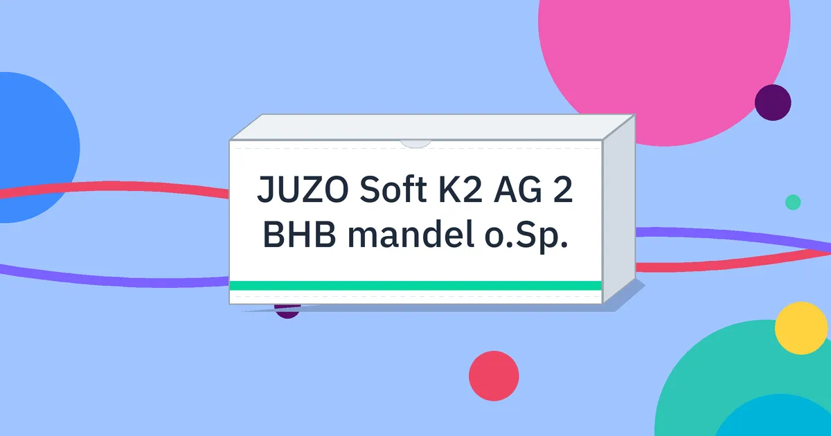 Symbolbild: Packung mit der Aufschrift JUZO Soft K2 AG 2 BHB mandel o.Sp. (PZN 14825655) – Verfügbarkeit und Bezug in Apotheken in Frankfurt am Main