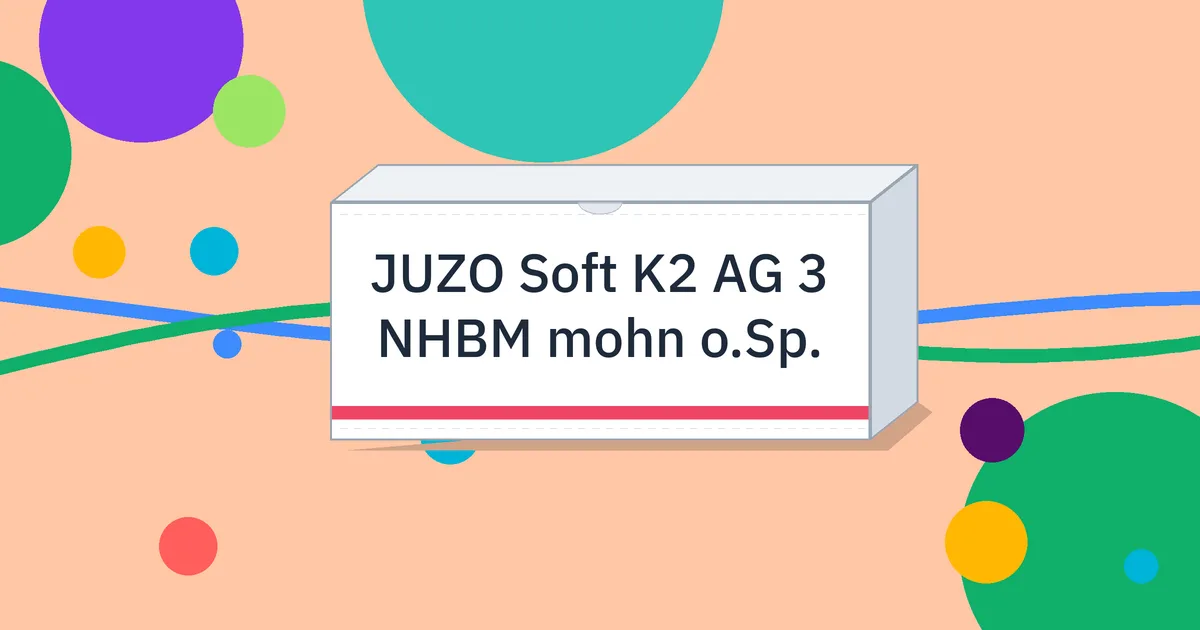 Symbolbild: Packung mit der Aufschrift JUZO Soft K2 AG 3 NHBM mohn o.Sp. (PZN 14997209) – Verfügbarkeit und Bezug in Apotheken in Frankfurt am Main