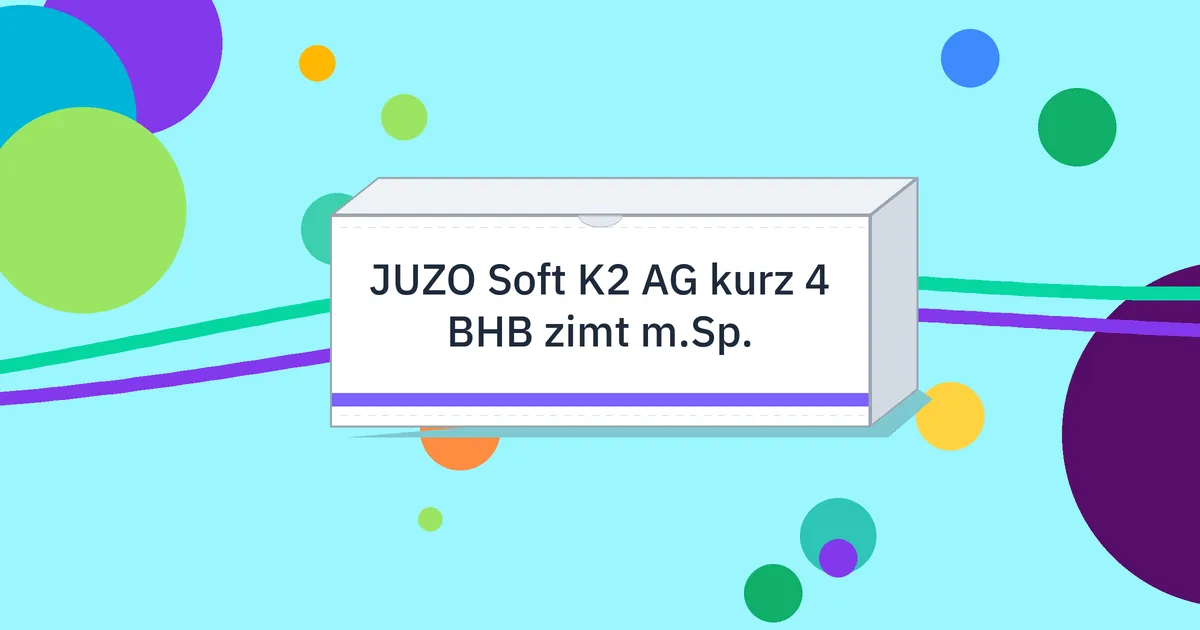 Symbolbild: Packung mit der Aufschrift JUZO Soft K2 AG kurz 4 BHB zimt m.Sp. (PZN 14826034) – Verfügbarkeit und Bezug in Apotheken in Frankfurt am Main