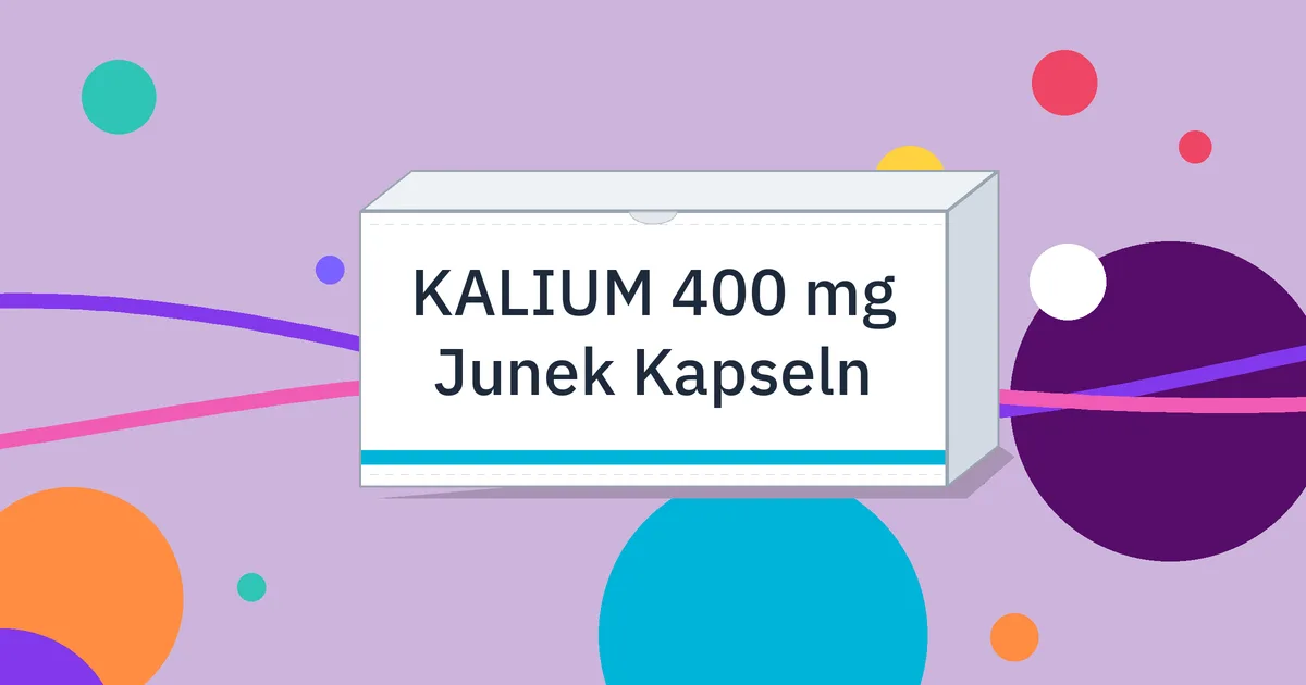 Symbolbild: Packung mit der Aufschrift KALIUM 400 mg Junek Kapseln (PZN 10337019) – Verfügbarkeit und Bezug in Apotheken in Frankfurt am Main