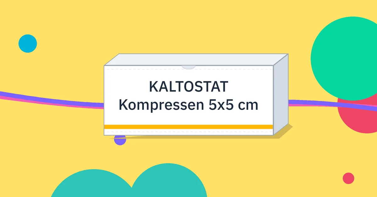 Symbolbild: Packung mit der Aufschrift KALTOSTAT Kompressen 5x5 cm (PZN 13422381) – Verfügbarkeit und Bezug in Apotheken in Frankfurt am Main