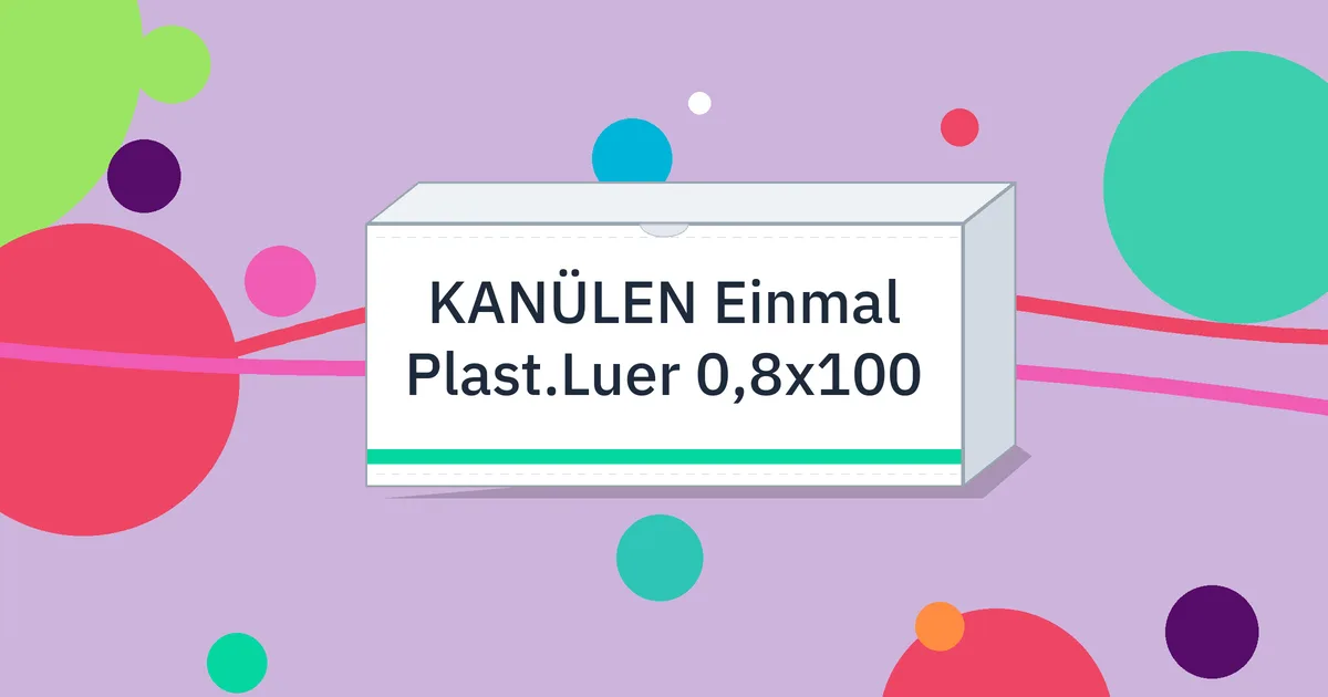 Symbolbild: Packung mit der Aufschrift KANÜLEN Einmal Plast.Luer 0,8x100 (PZN 02440335) – Verfügbarkeit und Bezug in Apotheken in Frankfurt am Main
