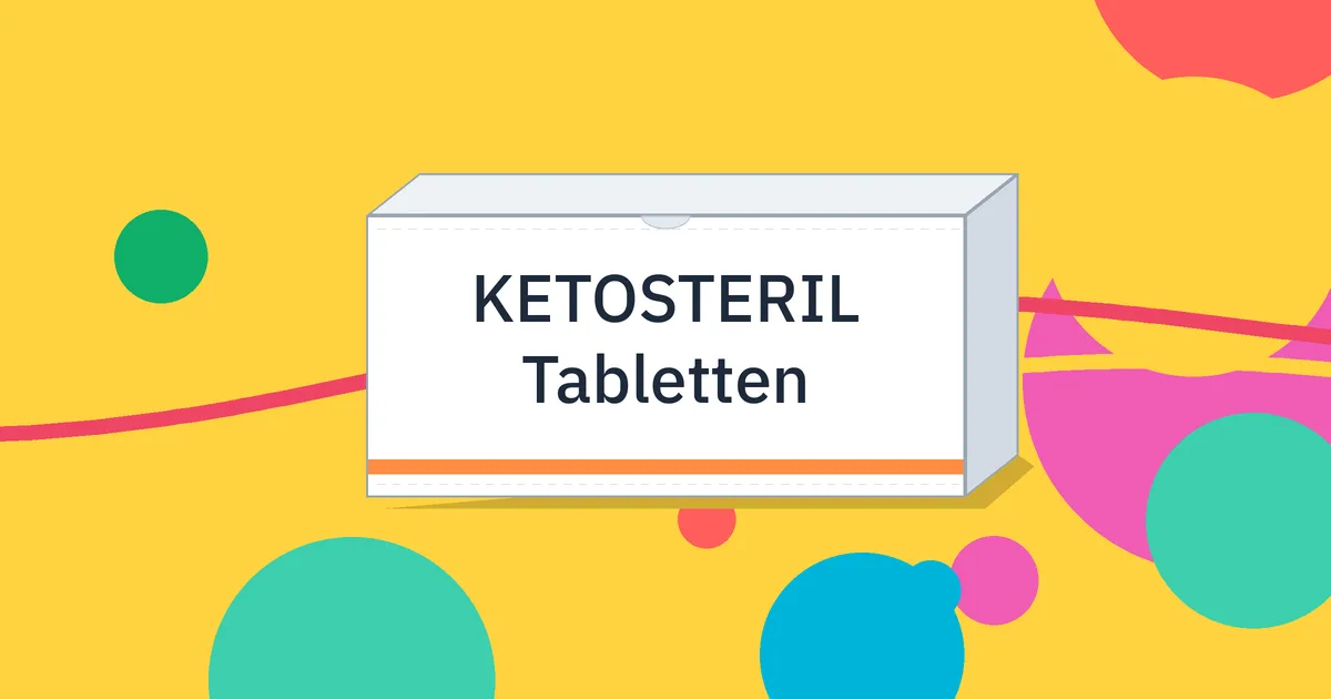 Symbolbild: Packung mit der Aufschrift KETOSTERIL Tabletten (PZN 04758053) – Verfügbarkeit und Bezug in Apotheken in Frankfurt am Main