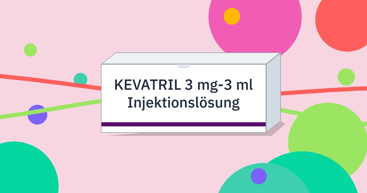 Symbolbild: Packung mit der Aufschrift KEVATRIL 3 mg-3 ml Injektionslösung (PZN 09219295) – Verfügbarkeit und Bezug in Apotheken in Frankfurt am Main