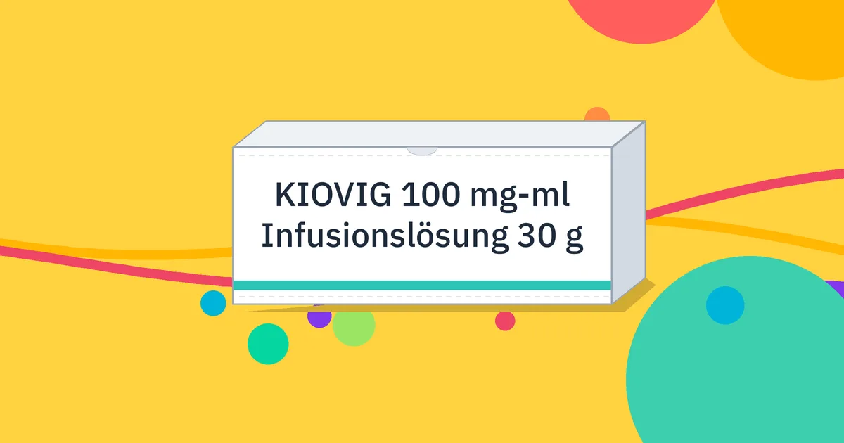 Symbolbild: Packung mit der Aufschrift KIOVIG 100 mg-ml Infusionslösung 30 g (PZN 11094895) – Verfügbarkeit und Bezug in Apotheken in Frankfurt am Main