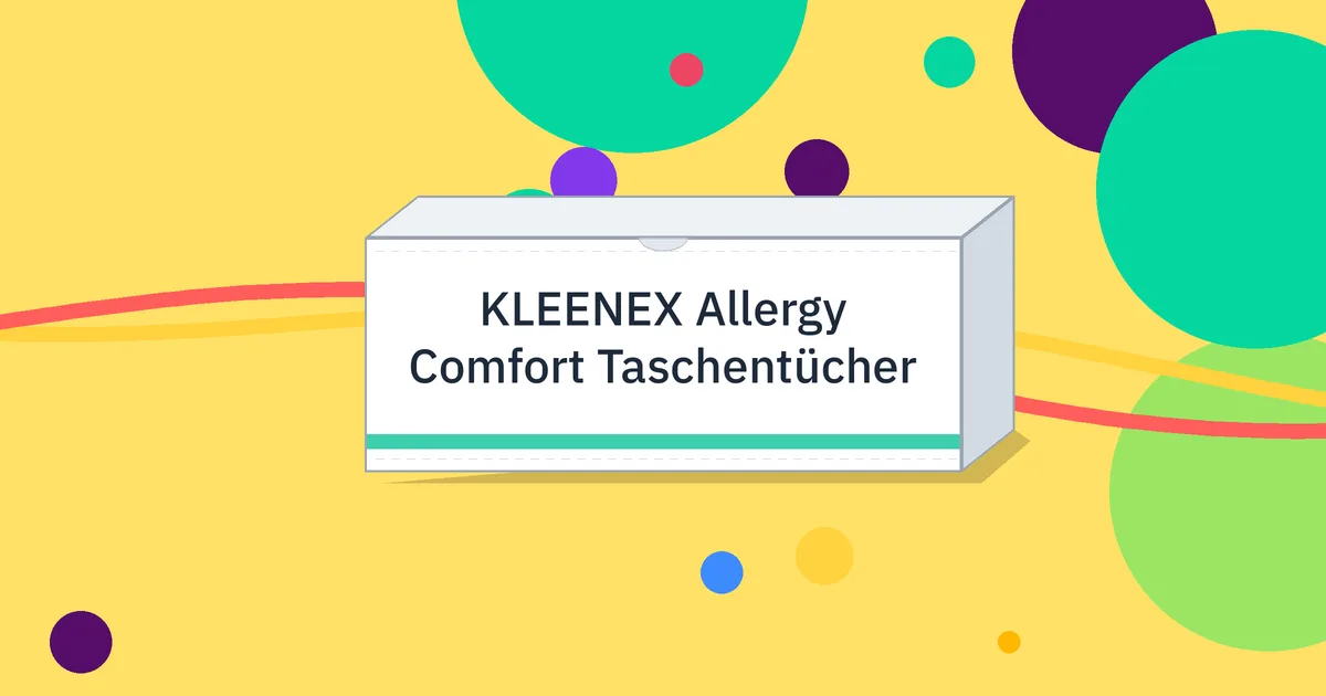 Symbolbild: Packung mit der Aufschrift KLEENEX Allergy Comfort Taschentücher (PZN 18005251) – Verfügbarkeit und Bezug in Apotheken in Frankfurt am Main