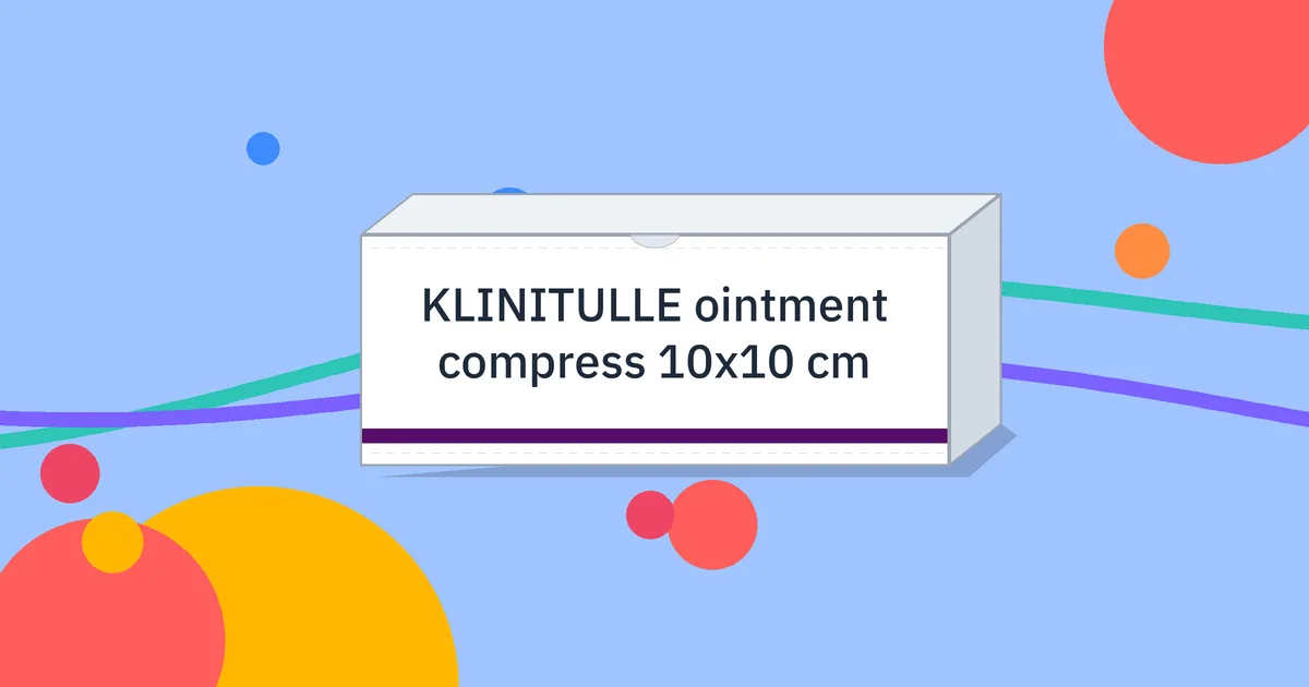 Symbolbild: Packung mit der Aufschrift KLINITULLE ointment compress 10x10 cm (PZN 18365529) – Verfügbarkeit und Bezug in Apotheken in Frankfurt am Main